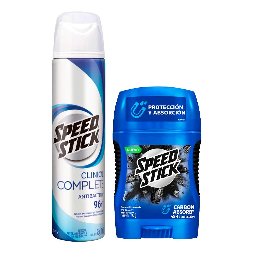Pack Desodorante Barra SPEED STICK Carbon Absorb Frasco 50g ...