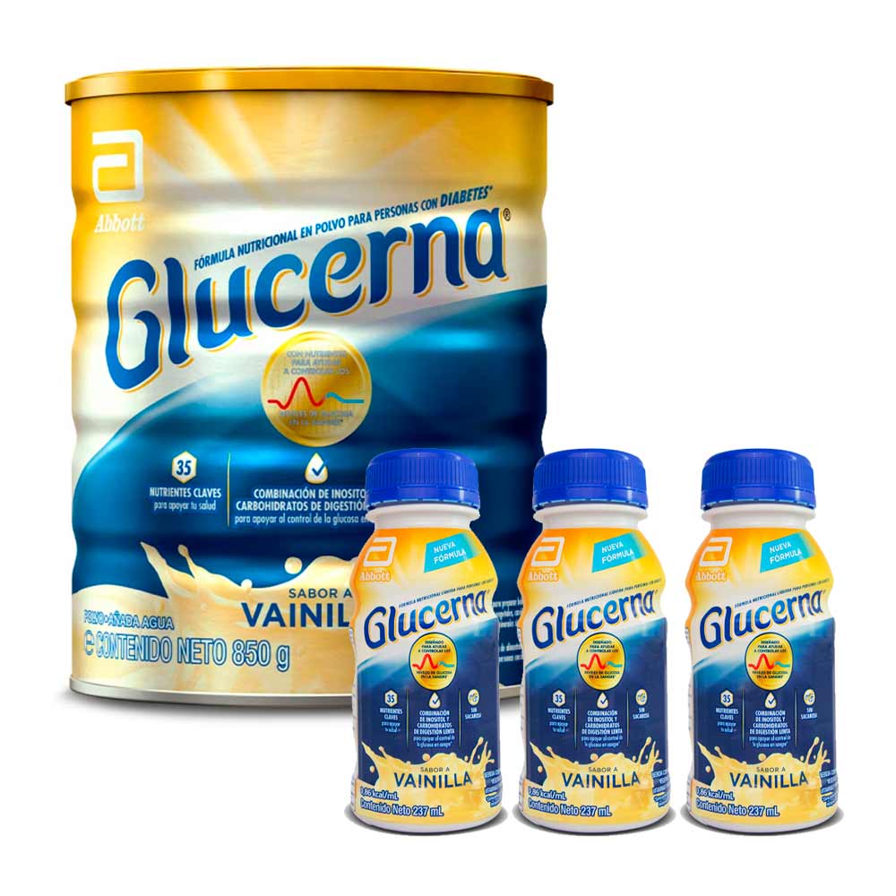 Pack Fórmula Nutricional GLUCERNA Vainilla Botella 237ml x 3un ...