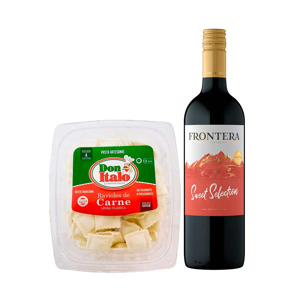 Pack Ravioles DON ITALO de Carne 500g + Vino Tinto CONCHA Y TORO ...