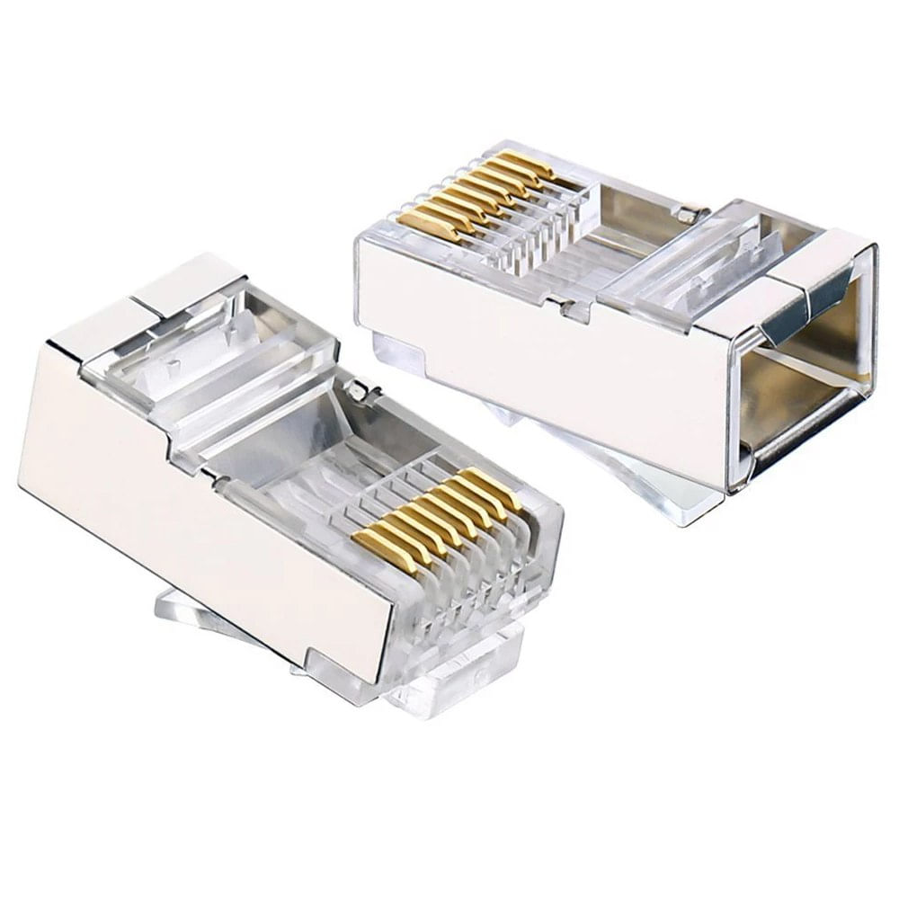Plug Conector Rj45 Cat 6 Cat6e UGREEN Metal Blindado X 100 Unidades ...