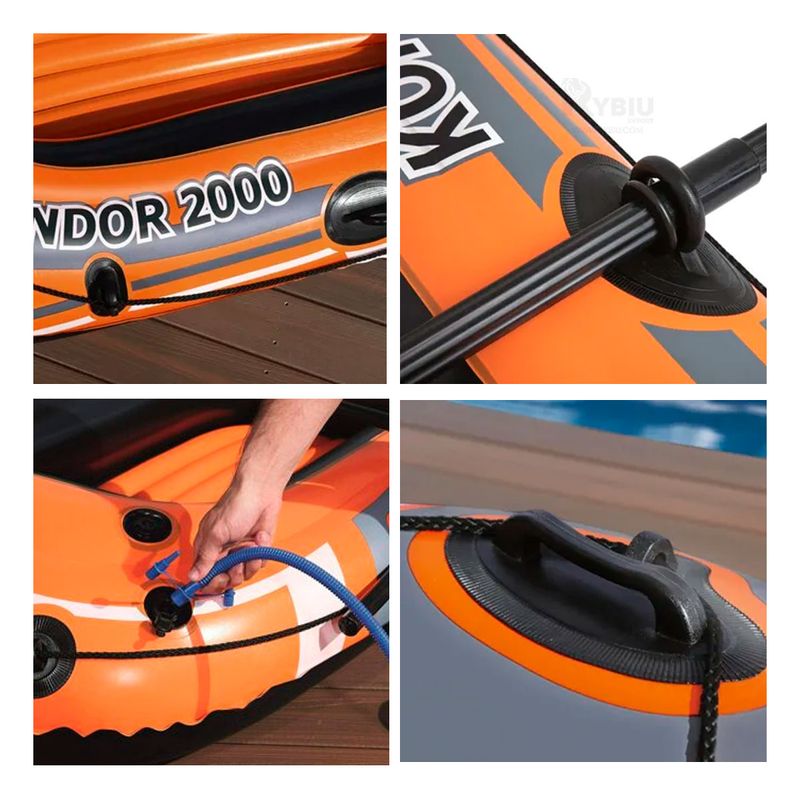 Bote Balsa Inflable Color Naranja de Tamaño Grande - Real Plaza