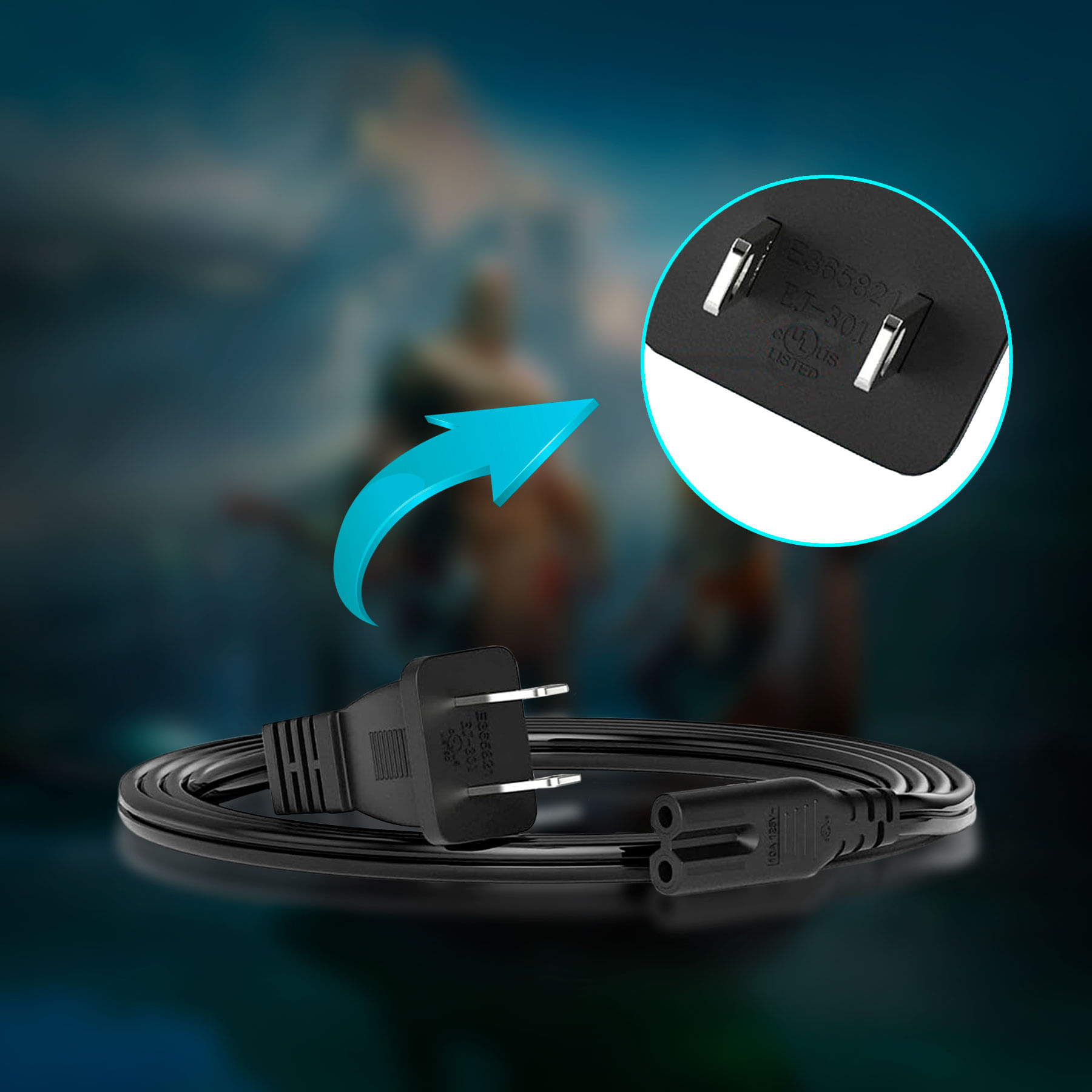 Cable Poder Ps4 Ps3 Cable De Energía Para Ps4 Ps3 - Real Plaza