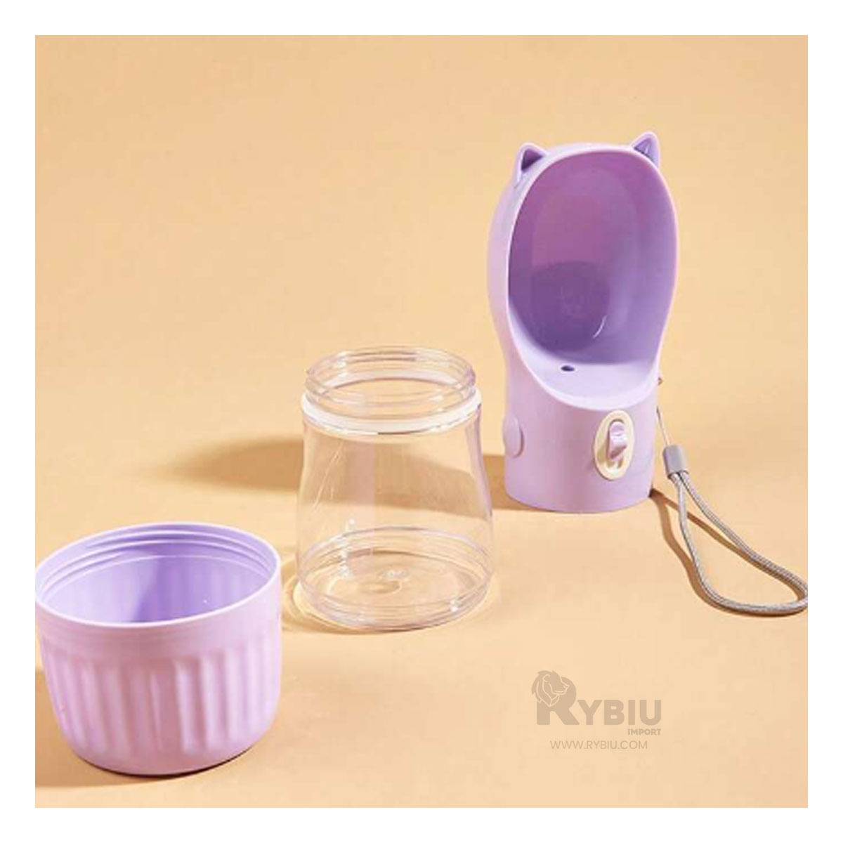 Dispensador con Diseño Gatuno en Color Lila Y+Stickers - Real Plaza