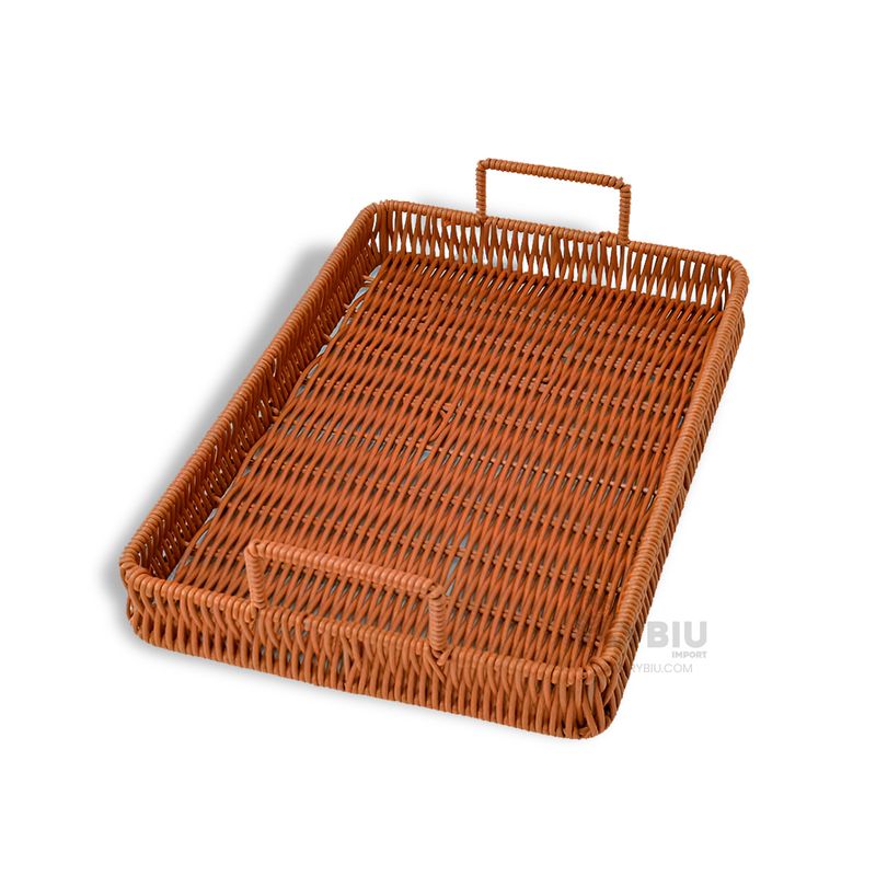 Bandeja Multiusos Rectangular con Asas de Tejido Y+Stickers - Real Plaza