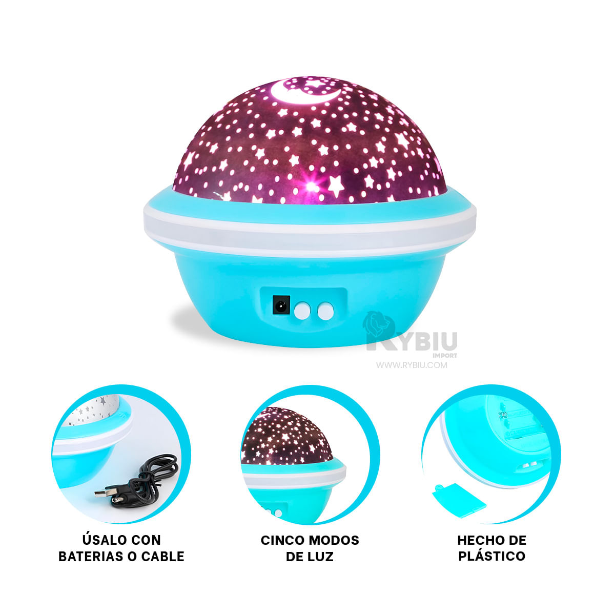 Proyector Moderno para Divertirse en Casa Color Celeste - Real Plaza