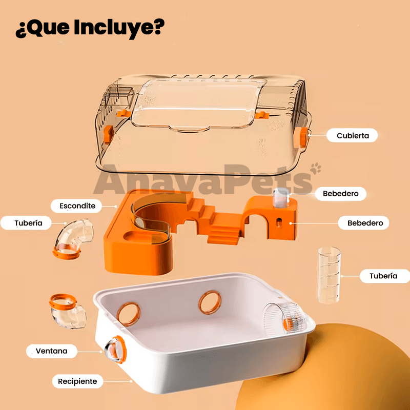 Jaula de Lujo Habitat para Hámster - Naranja - Real Plaza