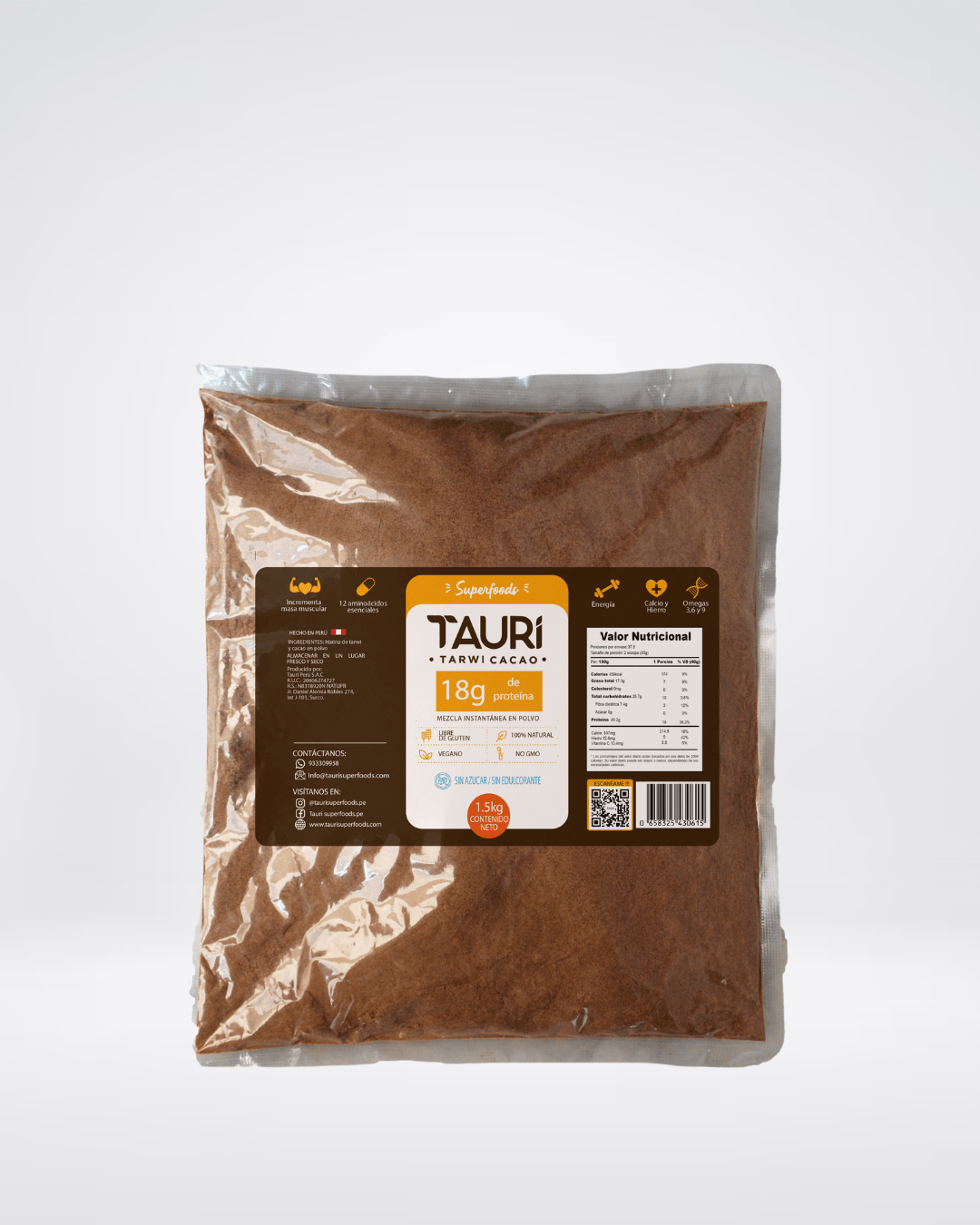 Tarwi con Cacao en Polvo 1.5 Kg Fuente de Proteina Vegetal - Real Plaza
