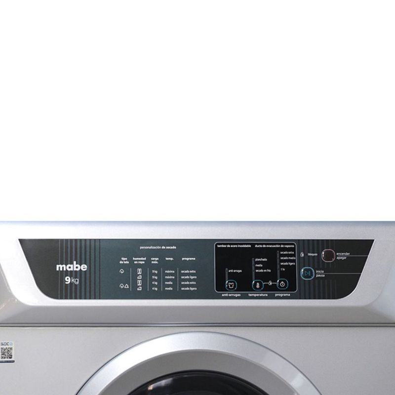 Secadora de Ropa Mabe SEM81BDGB Carga Frontal 9kg Plata - Real Plaza