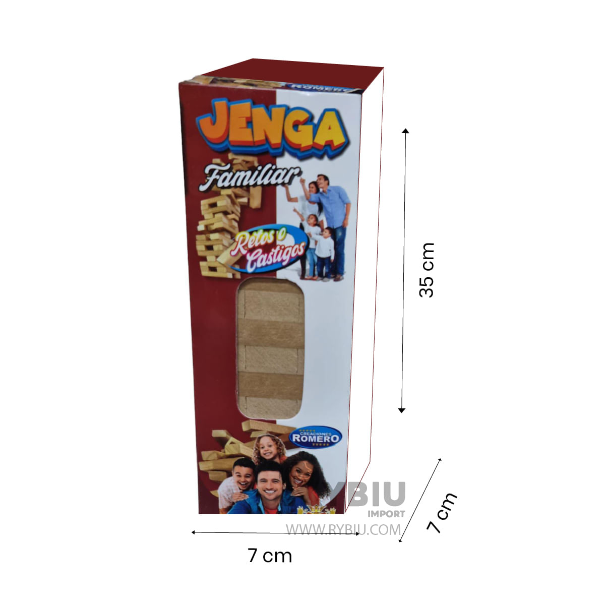 Jenga Entretenido Familiar de Color Madera Y+Stickers - Real Plaza