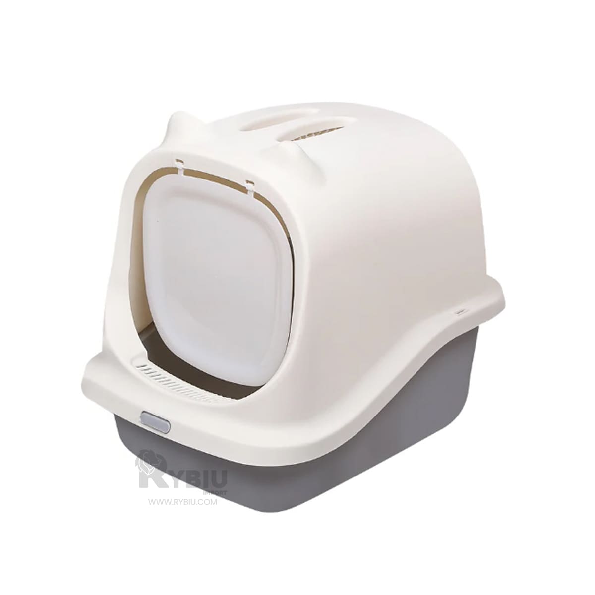 Arenero Practico Cerrado con Orejitas de Gato en Color Plomo - Real Plaza