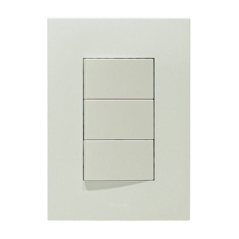 Placa Armada Orange: Interruptor Triple Matte Blanco - Real Plaza