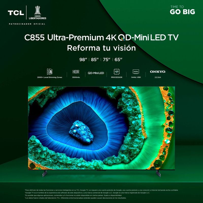 Televisor TCL 75" 75C855 QD-MiniLED Google Tv - Real Plaza