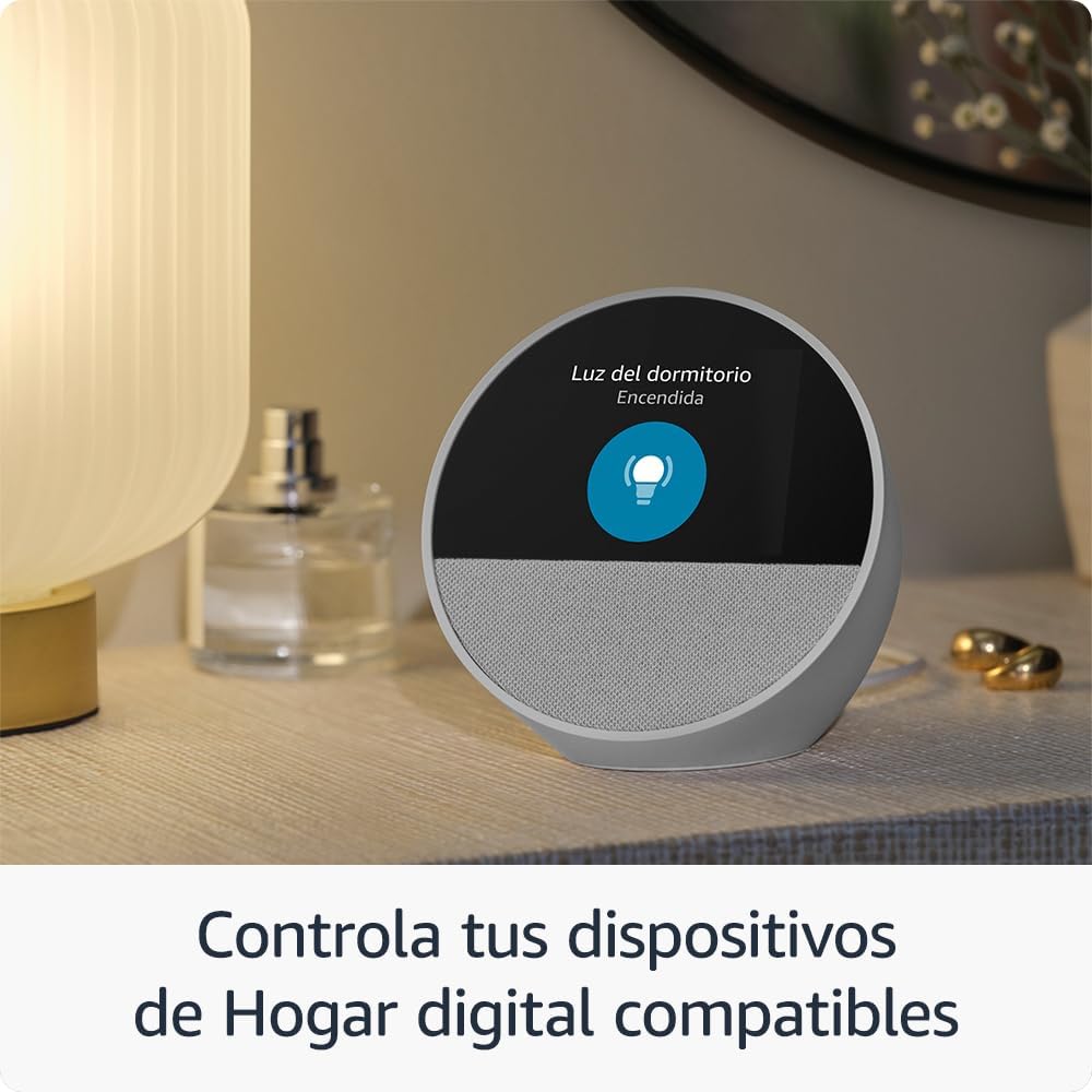 Parlante Inteligente Echo Spot con Reloj Charcoal Alexa - Real Plaza