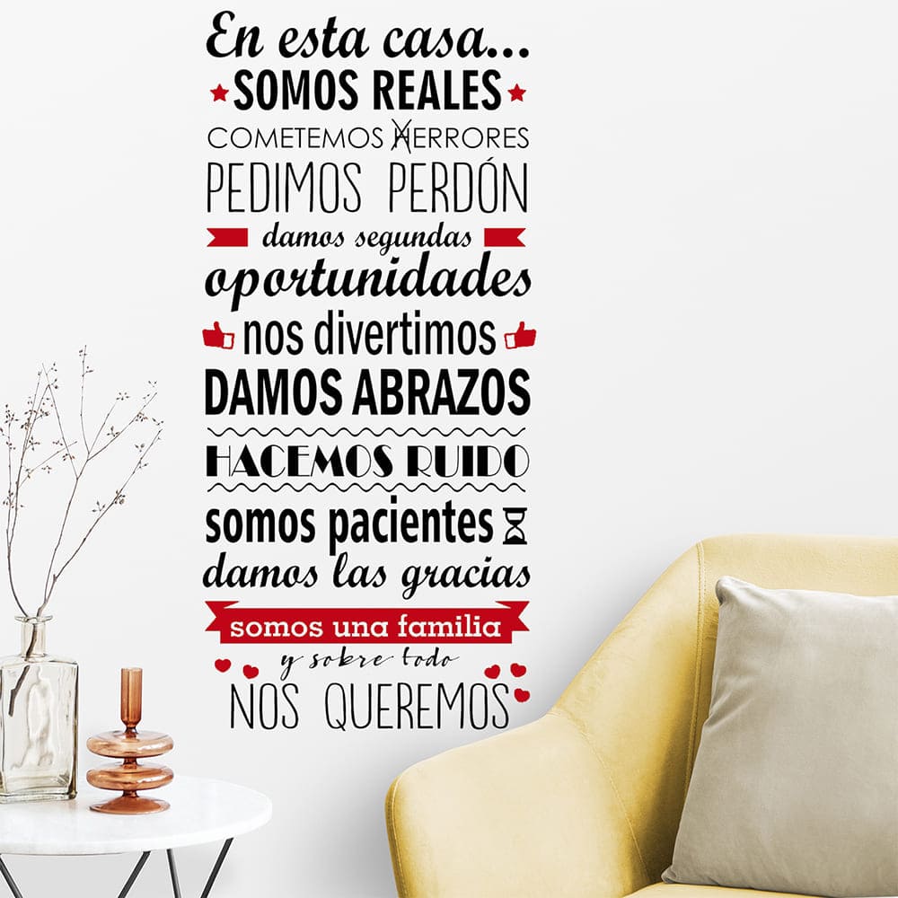 Vinilo Decorativo Stickart Somos Reales Pequeño Sticker Frases - Real Plaza