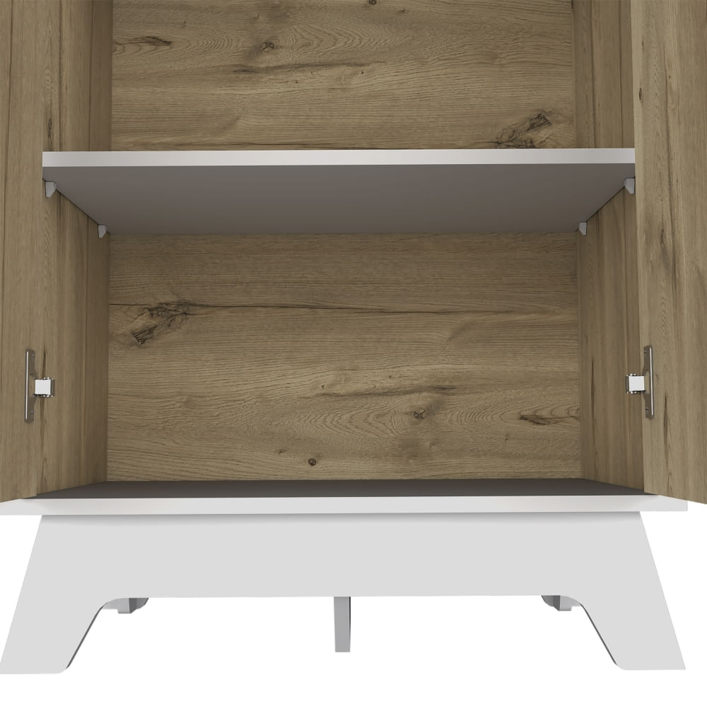 Mueble Microondas Bicolor 2 Puertas Melamina Duna/blanco - Real Plaza