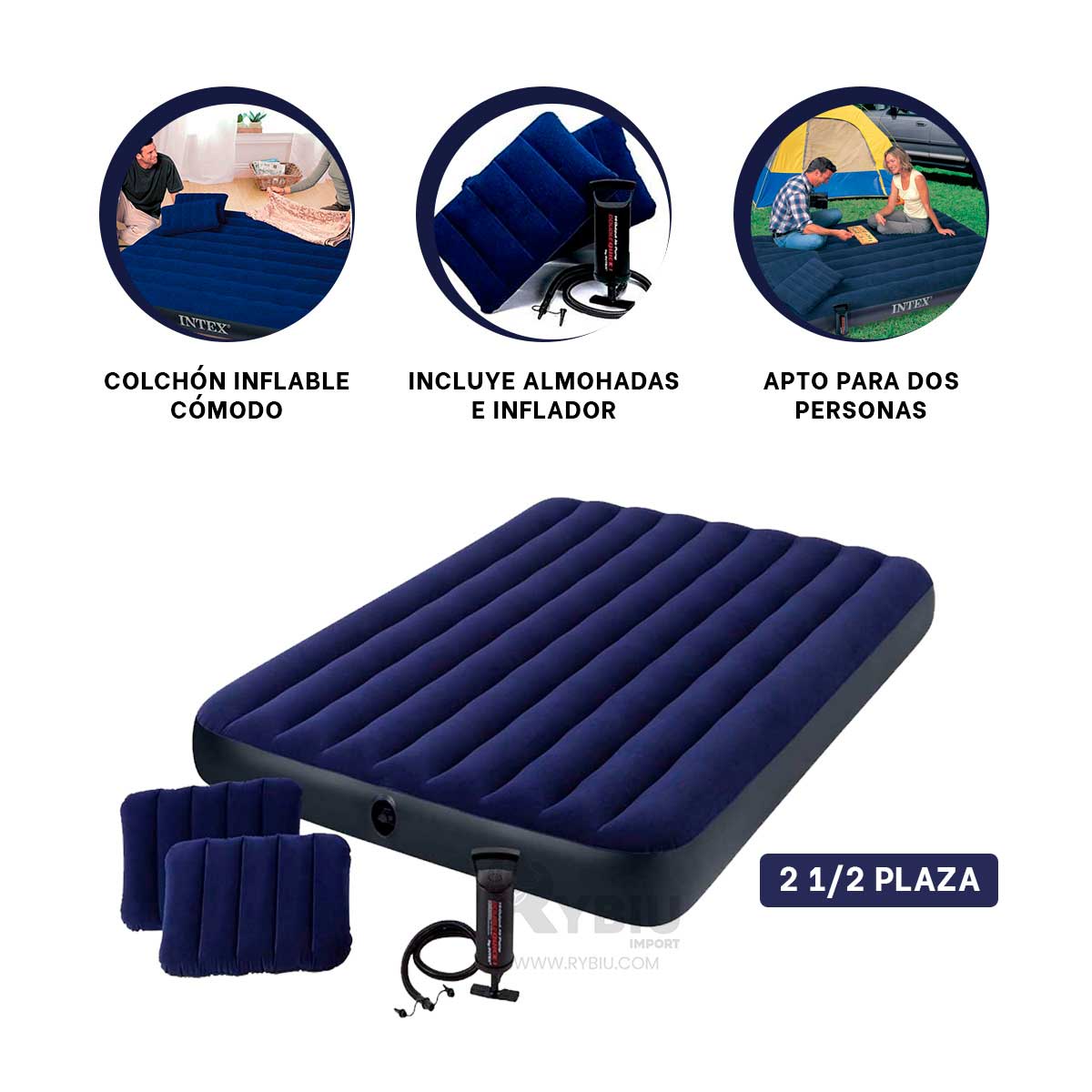 Colchoneta Inflable de Viaje 2 1/2pz Y+Post-it Adhesivos - Real Plaza