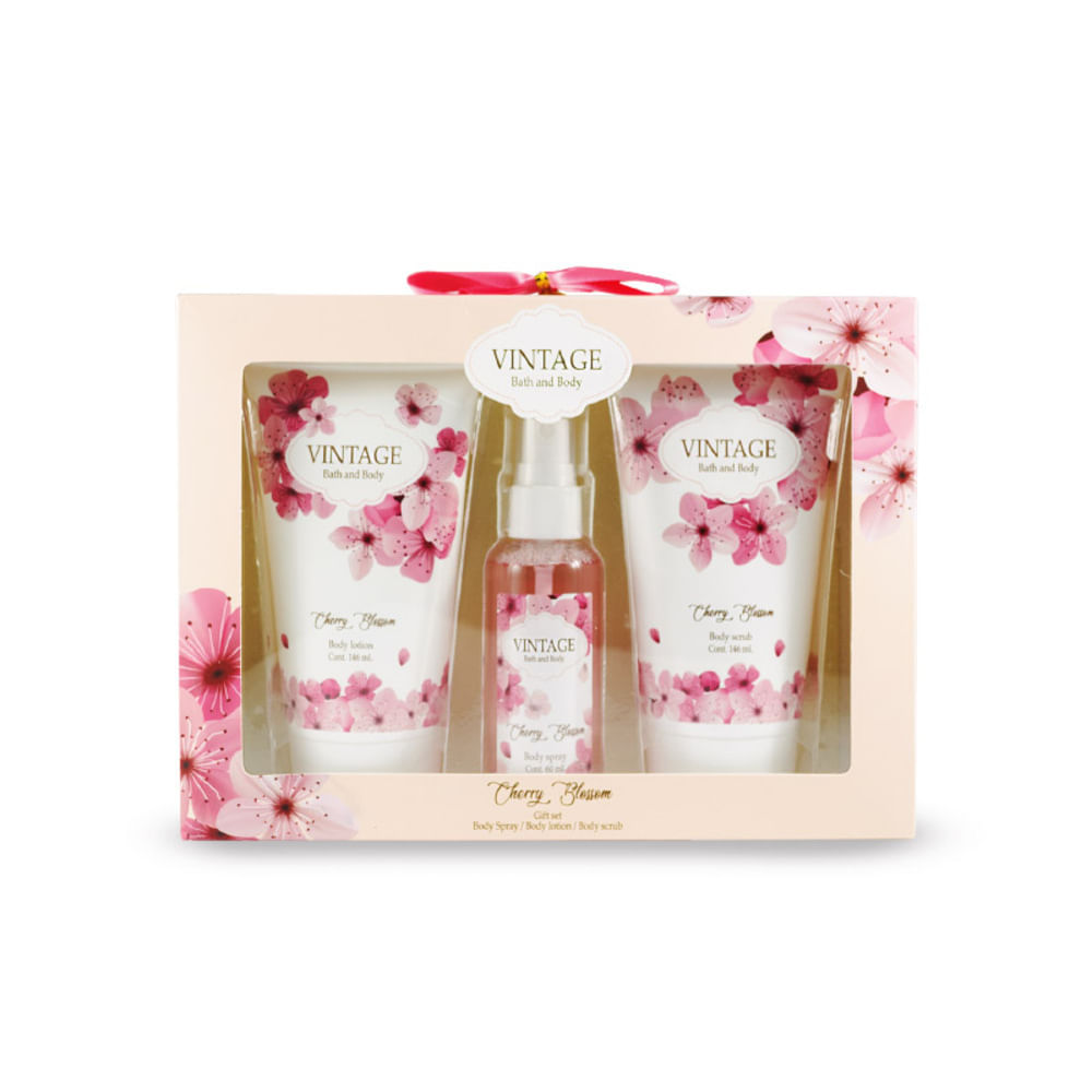 Body Spry + Fragancia Corporal + Body Scrub Cherry Blossom - Real Plaza