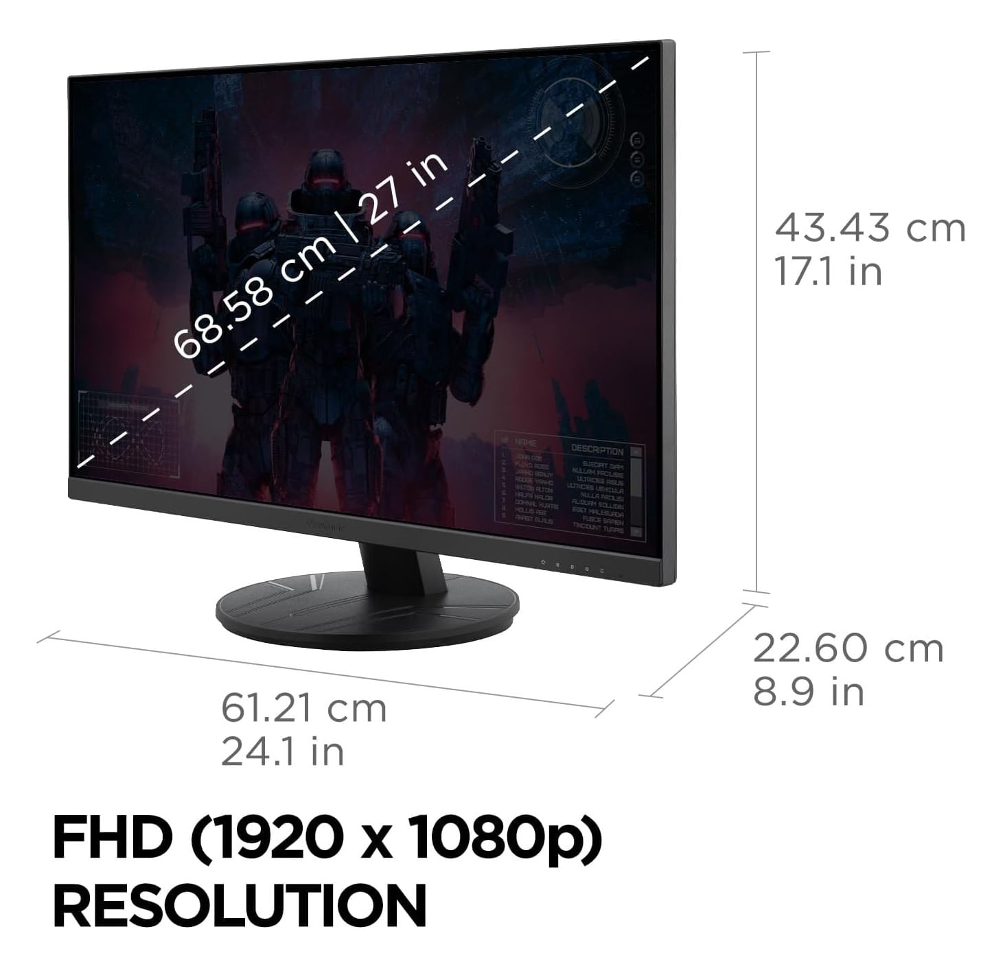 Monitor Viewsonic Gamer 27 IPS 1ms 120Hz HDMI DisplayPort - VX2716A - Real Plaza