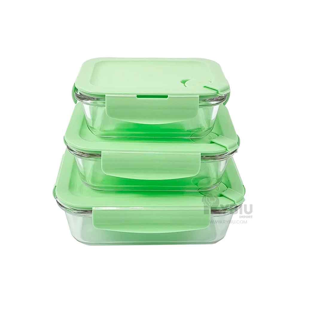 Taper Resistente de Vidrio con Tapa de 1040ml Verde - Real Plaza