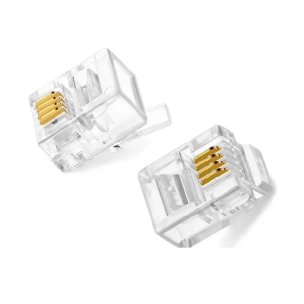 Conector Rj11 Para Línea Teléfono Bolsa De 100 Unidades - Real Plaza