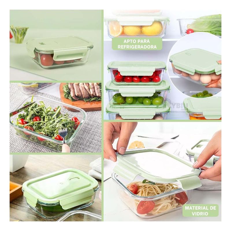 Taper Individual de Alimentos Verde 410ml Y+Regalo Agendita - Real Plaza