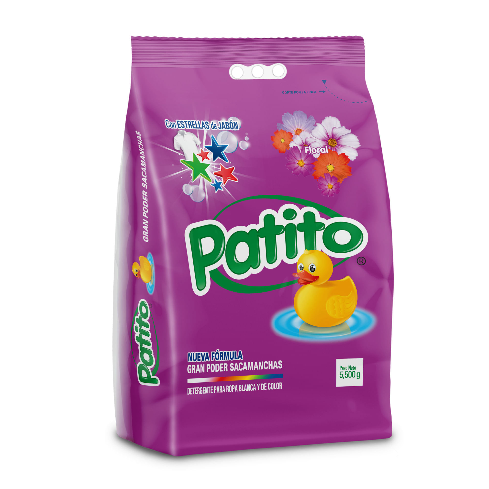 Detergente Polvo PATITO Floral Bolsa 5.5kg - Real Plaza