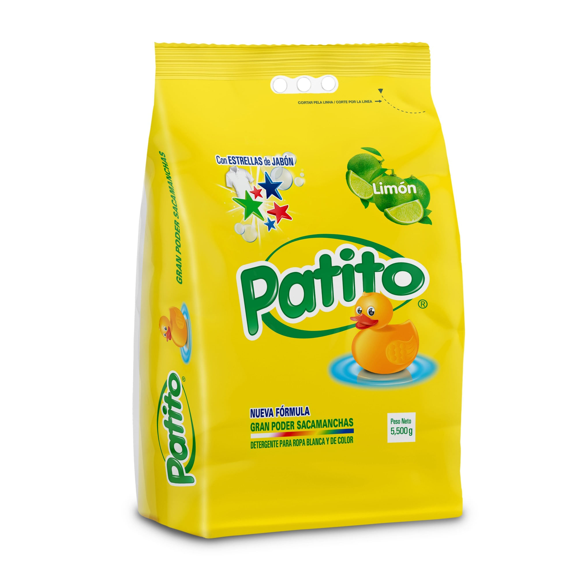 Detergente Polvo PATITO Limón Bolsa 5.5kg - Real Plaza
