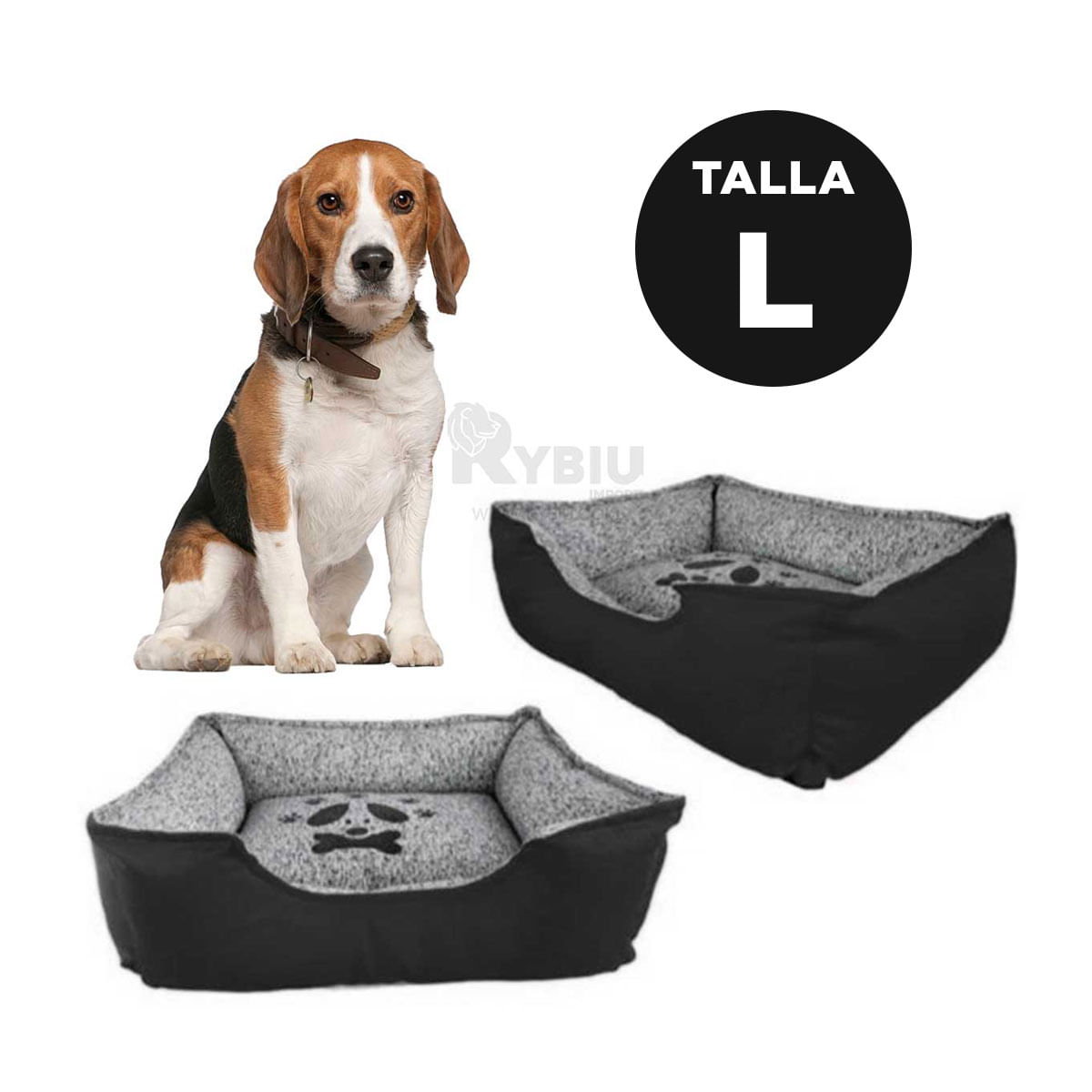 Base de Descanso Mascota Talla L Negro Y+Post-it Adhesivos - Real Plaza