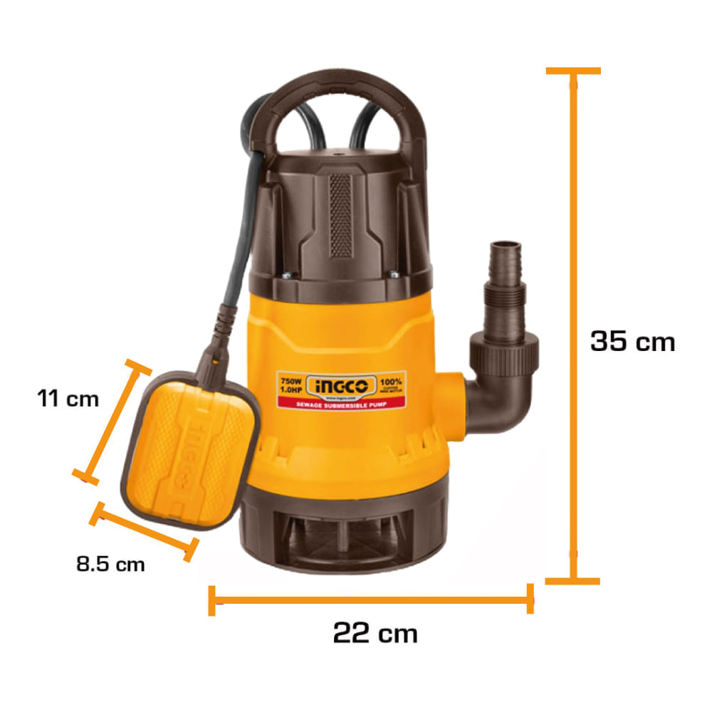 Bomba de Agua Sumergible Ingco 750W 1.0HP SPD7508-5 - Real Plaza