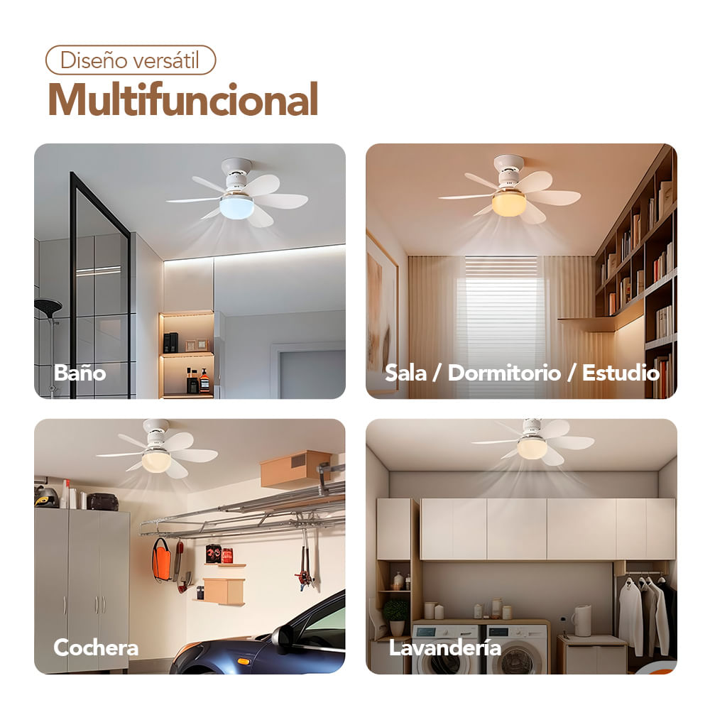 Foco Ventilador LED de 40W con Control Y Apagado Automático K13 - Real ...