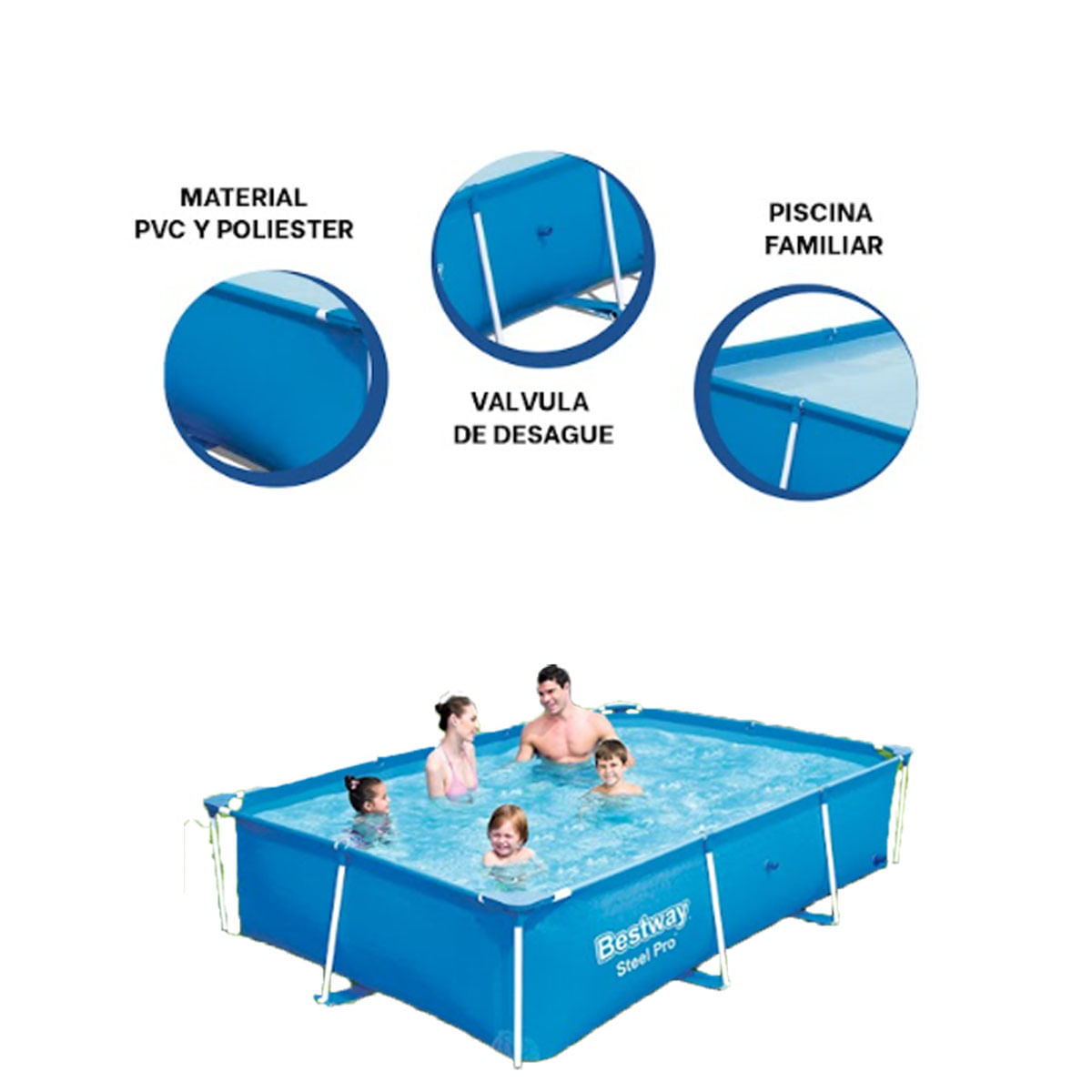 Piscina Mediana Linda en Celeste Y+Regalo Stickers - Real Plaza