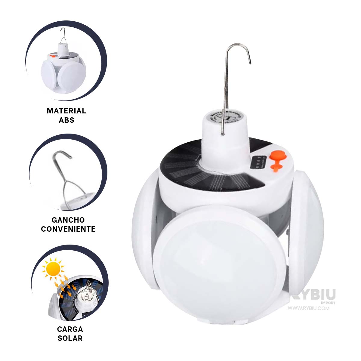 Foco Moderno y Renovable con Panel Solar Y+Papel de Regalo - Real Plaza