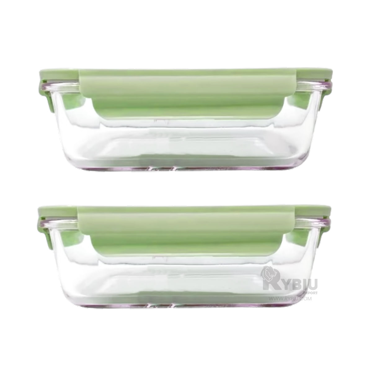 Taper Resistente de Vidrio de 410ml con Tapa de Color Verde - Real Plaza