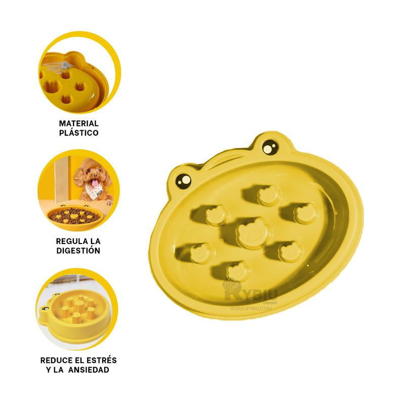 Plato Desestresante de Ranita Pet Amarillo Y+Papel de Regalo - Real Plaza