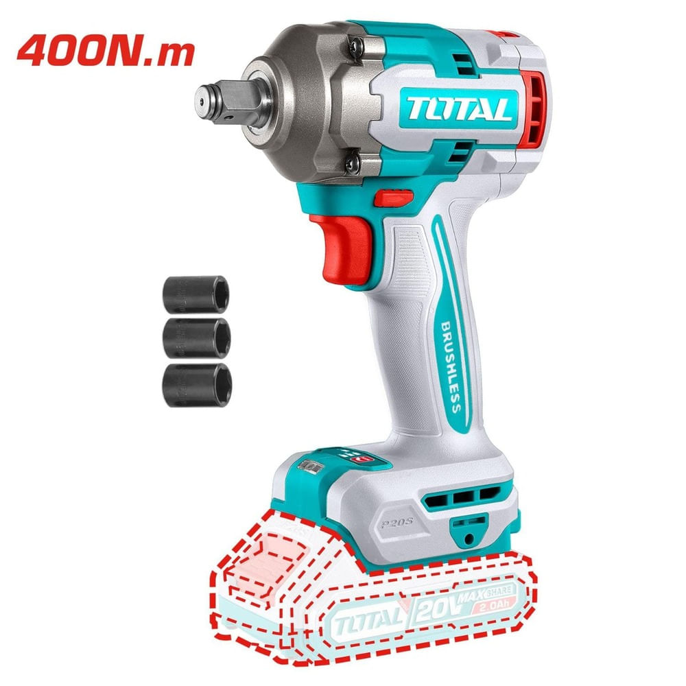 Llave de Impacto 400 Nm + 2 Baterias 2ah Total TIWLI2040 - Real Plaza