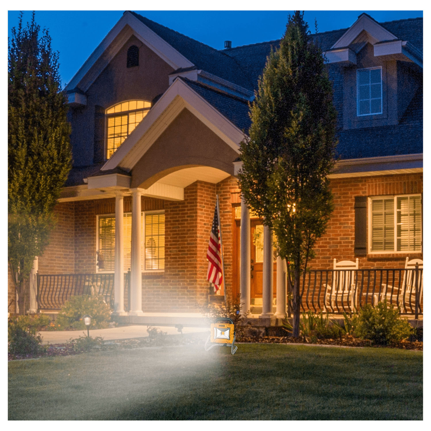 Lampara Reflector de Trabajo 20w Portátil + Batería 2ah y Cargador ...