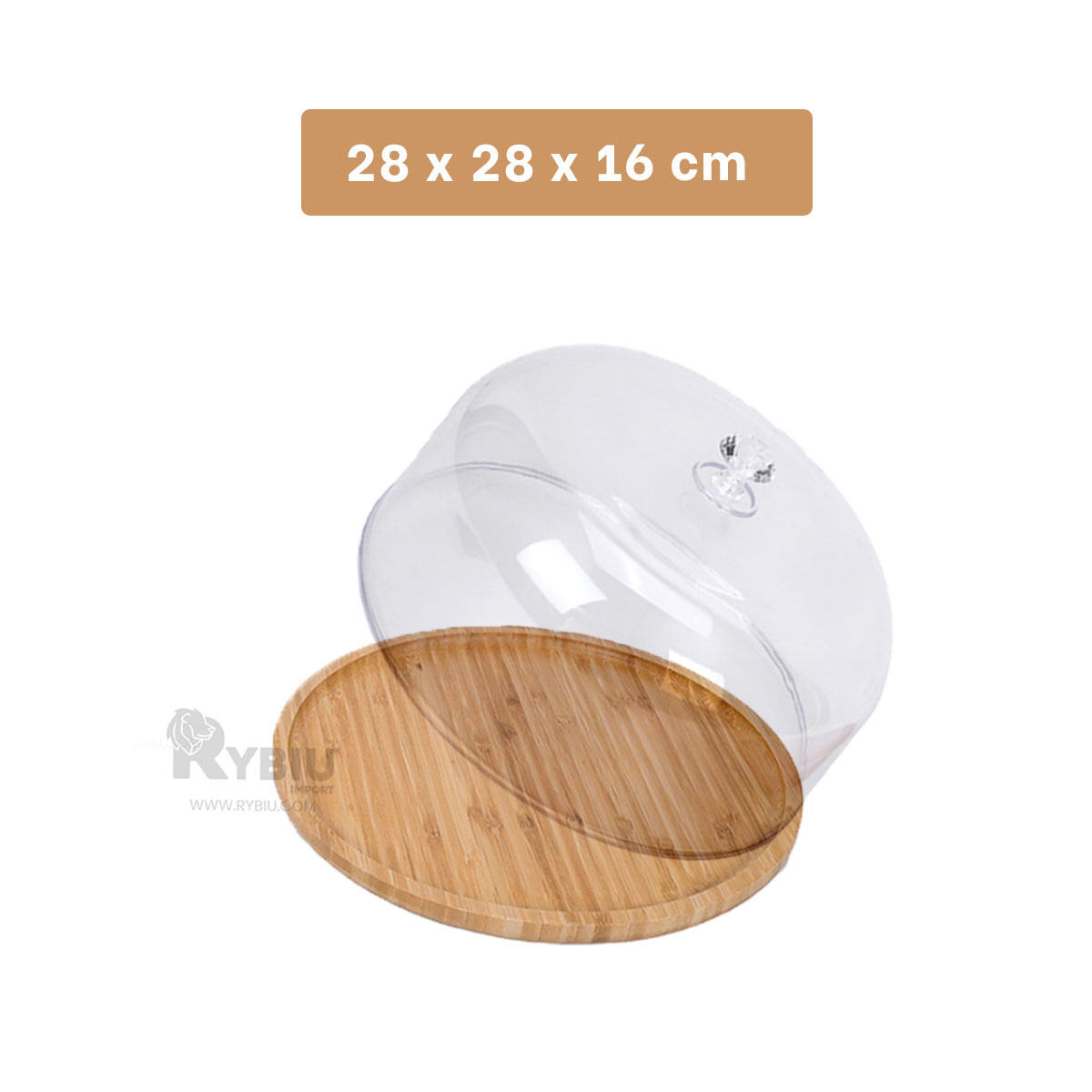 Soporte Porta Postres Circular con Tapa 28 cm - Real Plaza