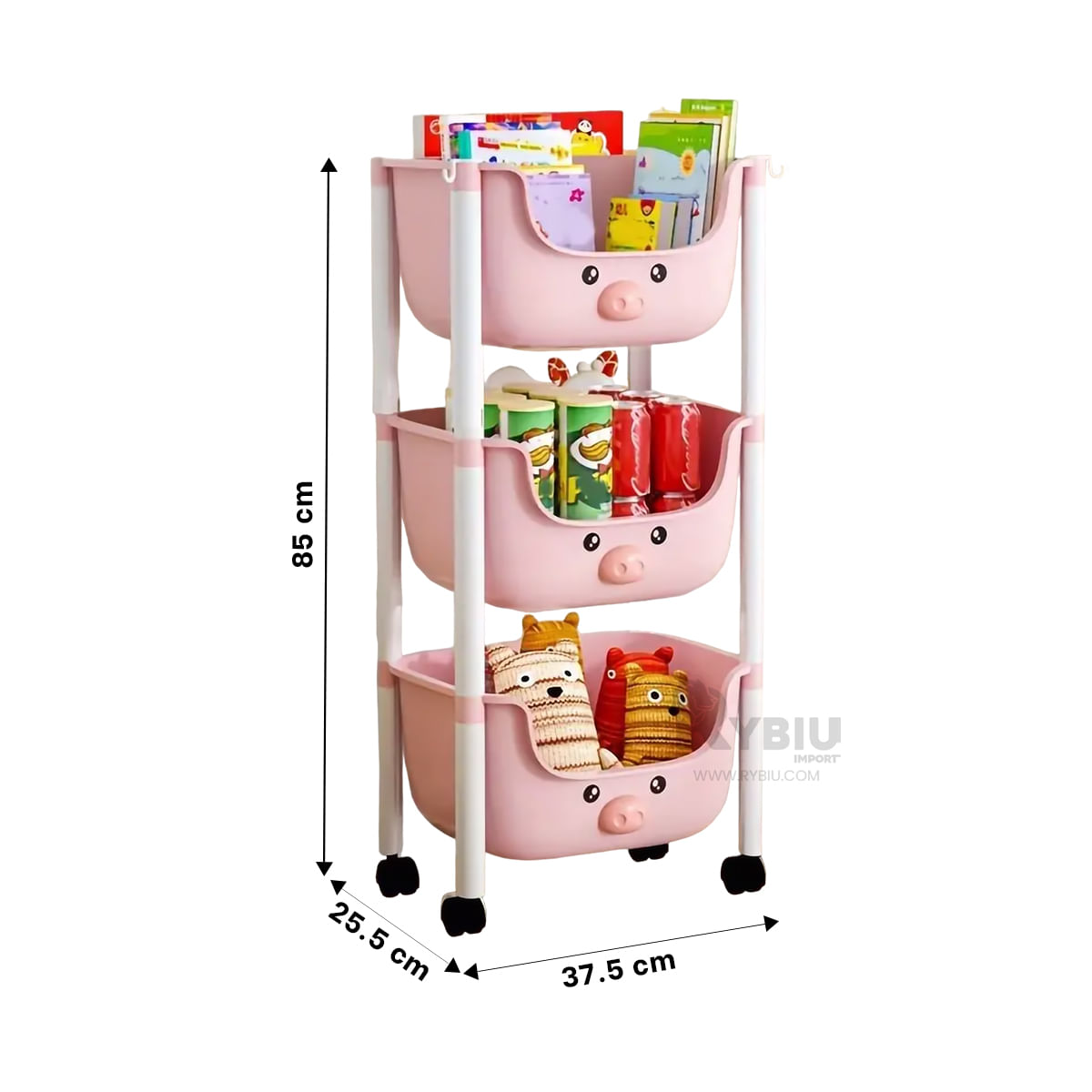Organizador Practico con Diseño de Chancho Rosado Y+Stickers - Real Plaza