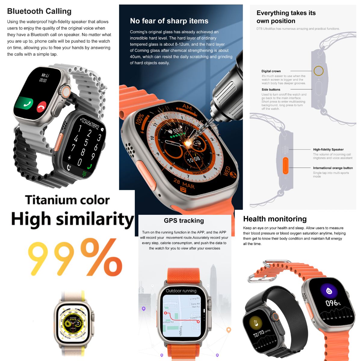 Smartwatch H11 Ultra Plus Negro Serie 8 Bateria 450mAh - Real Plaza