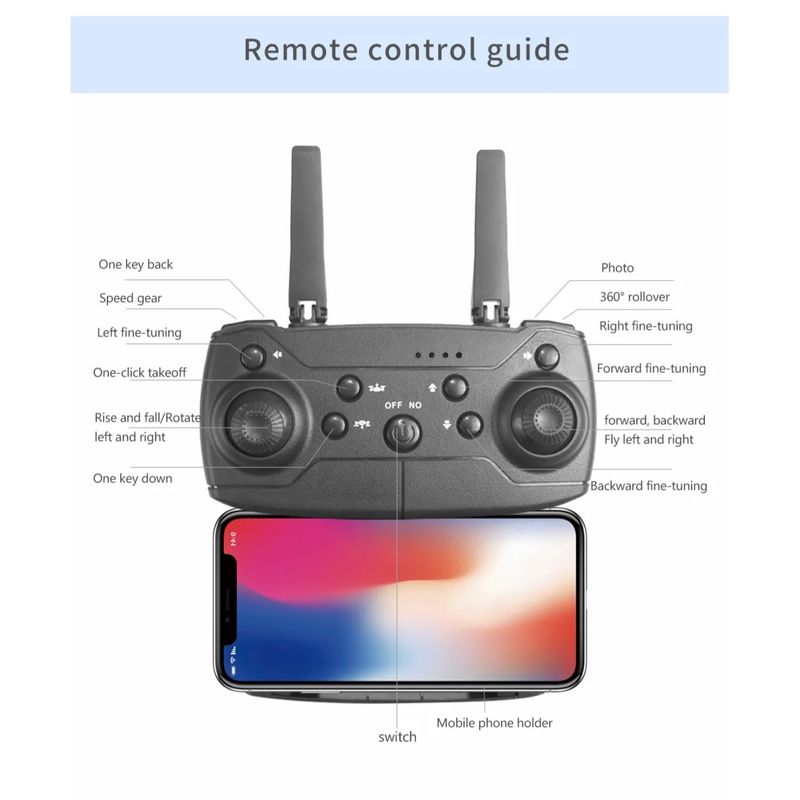 Dron Profesional E88 4K Dual Cámara WiFi HD RC Video Plegable SONGLINSL E88 4K - Real Plaza