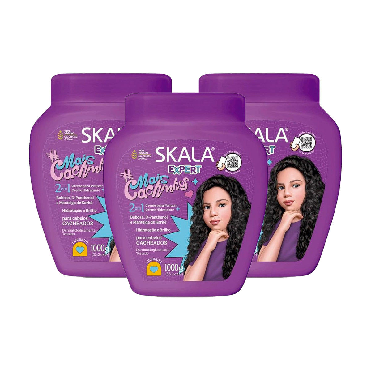 Crema Tratamiento Capilar Mais Cachinhos Skala Expert 1000G 3 Unid ...