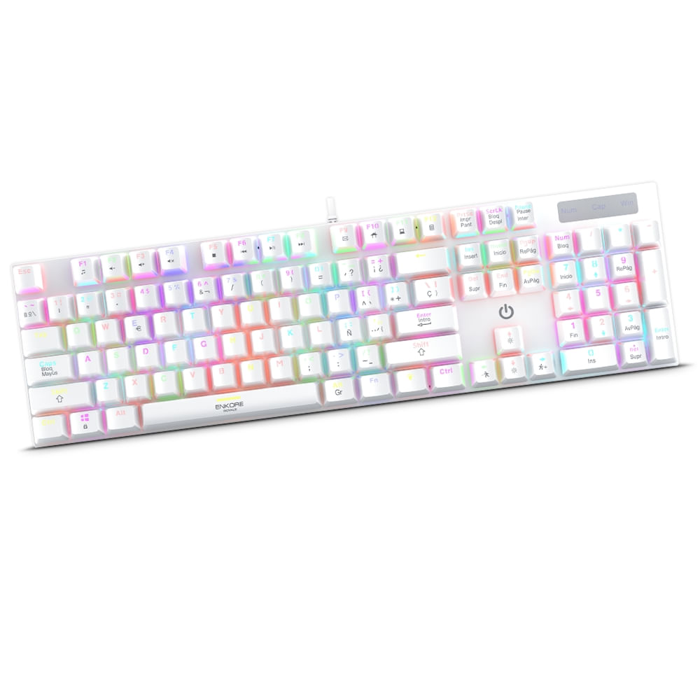 Teclado Mecánico RGB Enkore Royale ENK 1003 Blanco - Real Plaza