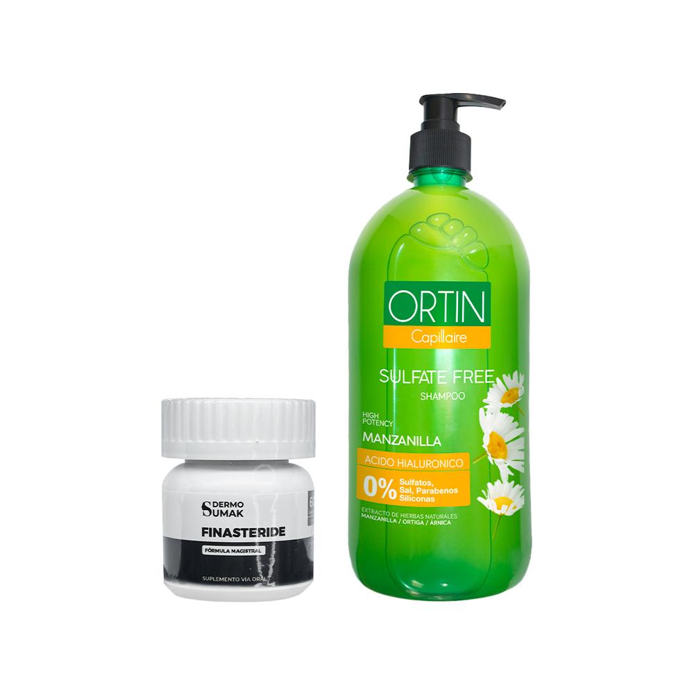 Finasteride 1mg X 60 Capsulas + Shampoo Ortin Manzanilla 1Lt - Real Plaza