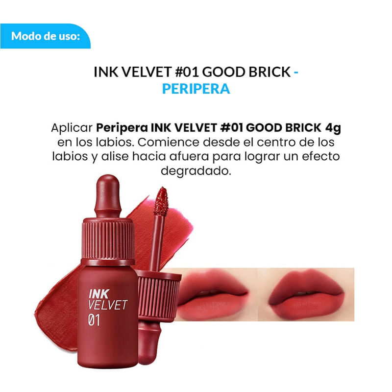 Tinta De Labios Ink Velvet N1 Good Brick Peripera - Real Plaza