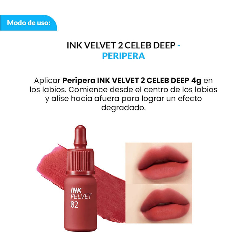 Tinta De Labios Ink Velvet N 2 Celeb Deep Rose Peripera - Real Plaza