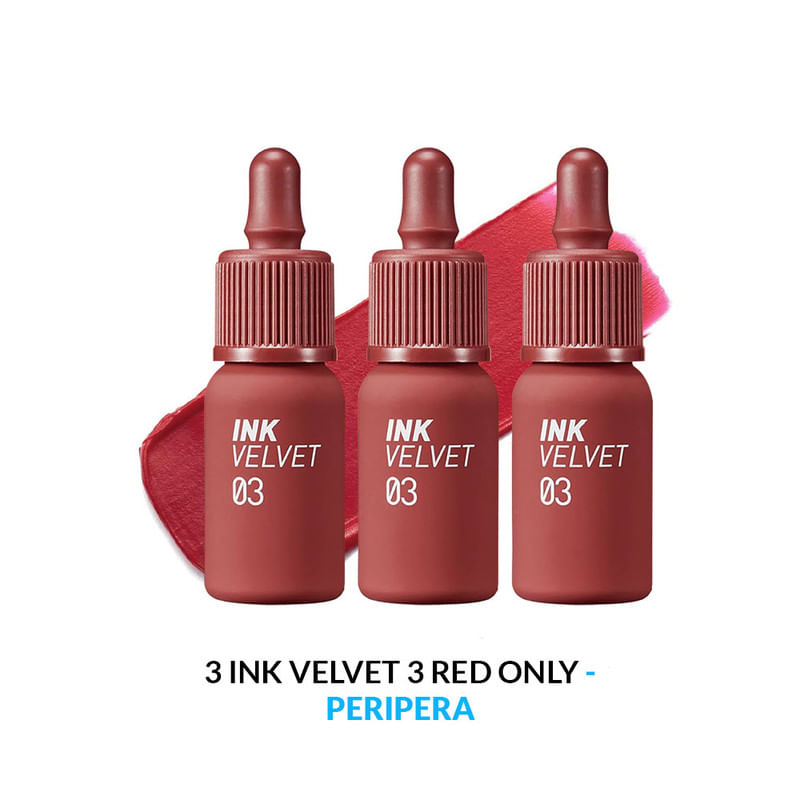 Tinta De Labios Ink Velvet N3 Red Only Peripera 3 Unidades - Real Plaza