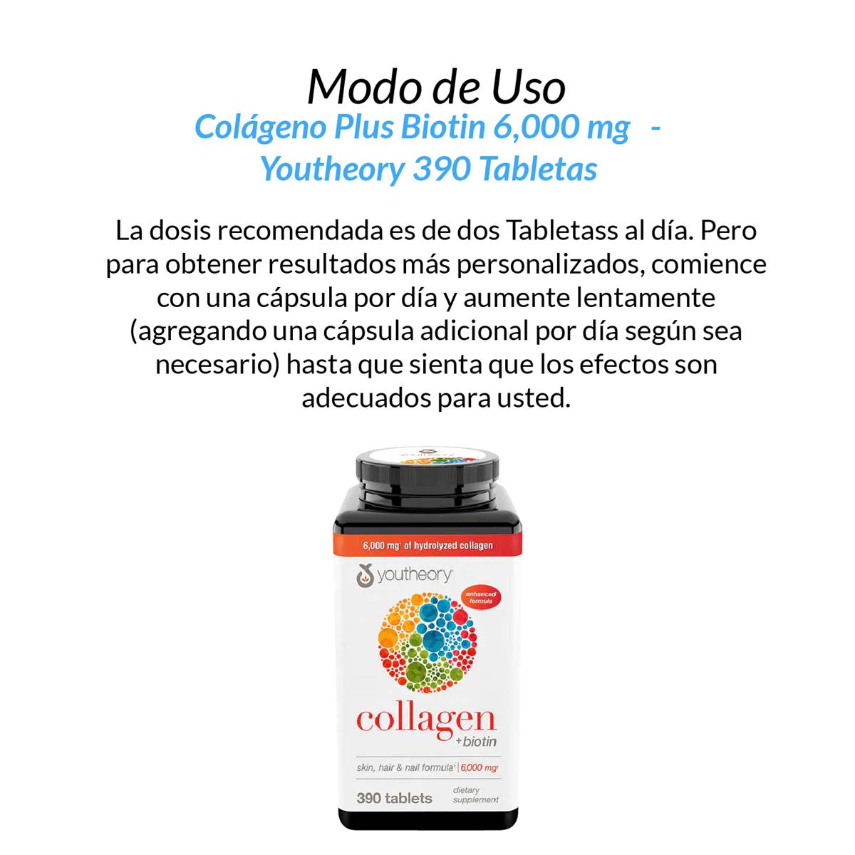 Collagen Plus Biotin Youtheory 390 tabletas 2 Unidades - Real Plaza