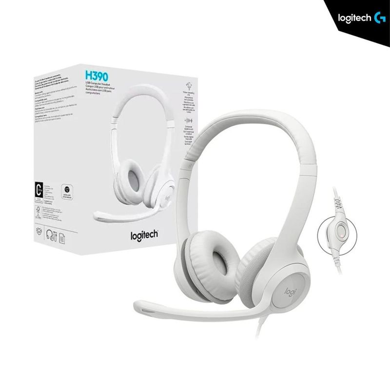 Audífono C/MICRÓFONO LOGITECH H390 USB - Con Cancelación de Ruido ...