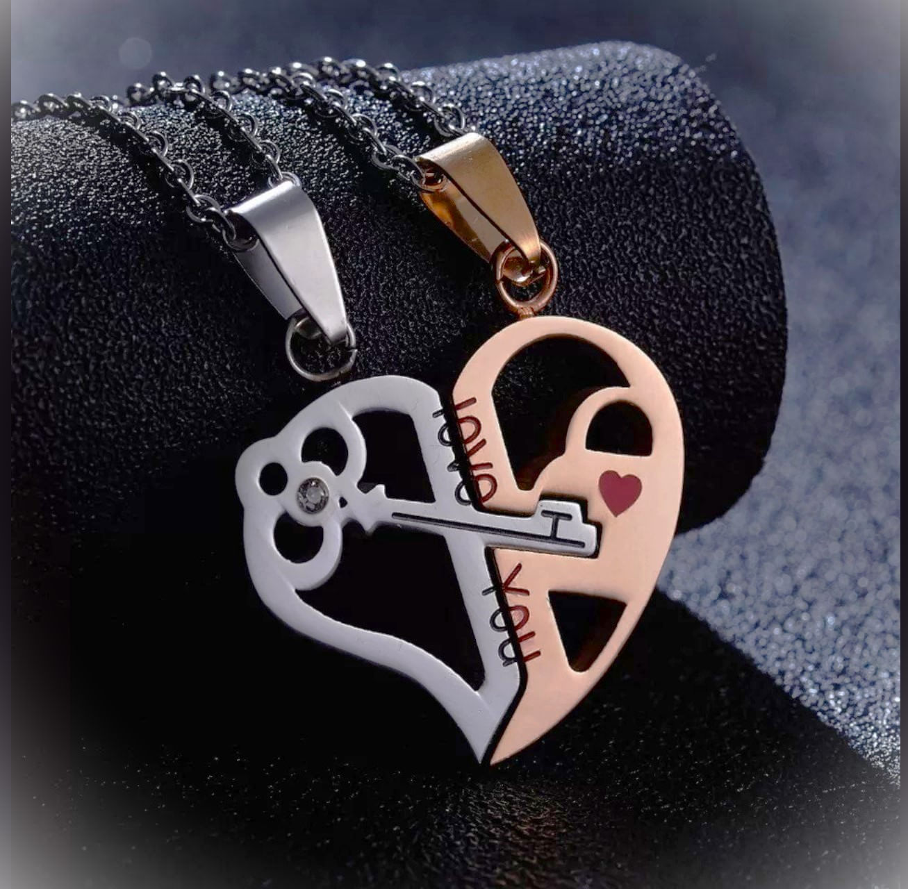 Set de Collares Enamorados Novios Regalo San Valentín Genieka Llave de ...