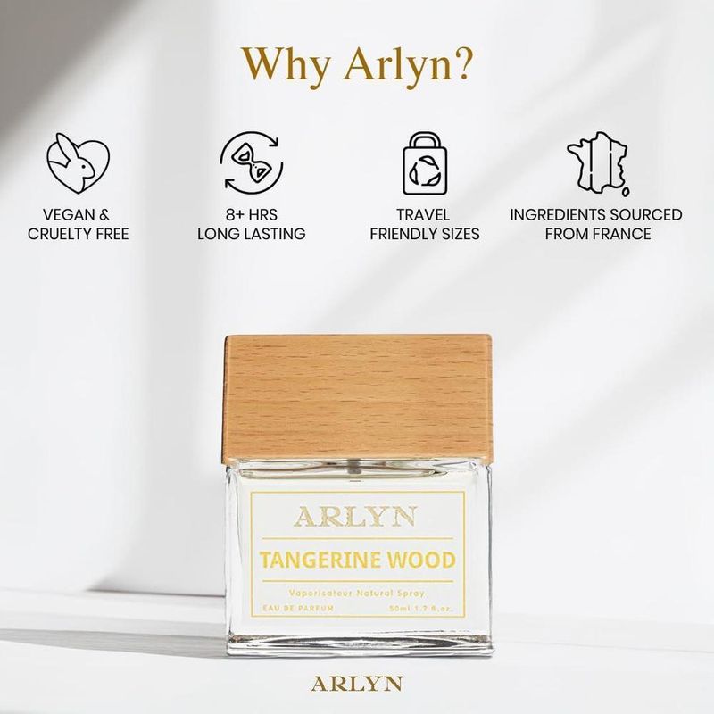 Perfume ARLYN mandarina y madera inspirado en Hèrmes, vegano y sustentable - Real Plaza